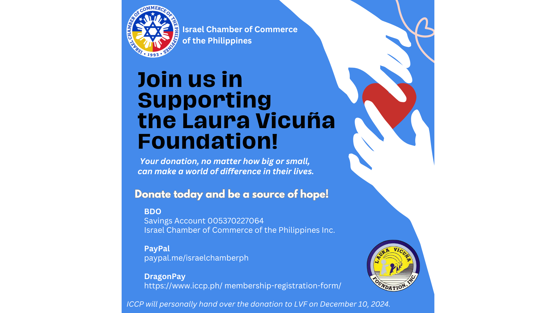 Join us in Supporting the Laura Vicuña Foundation! - Israel Chamber of ...